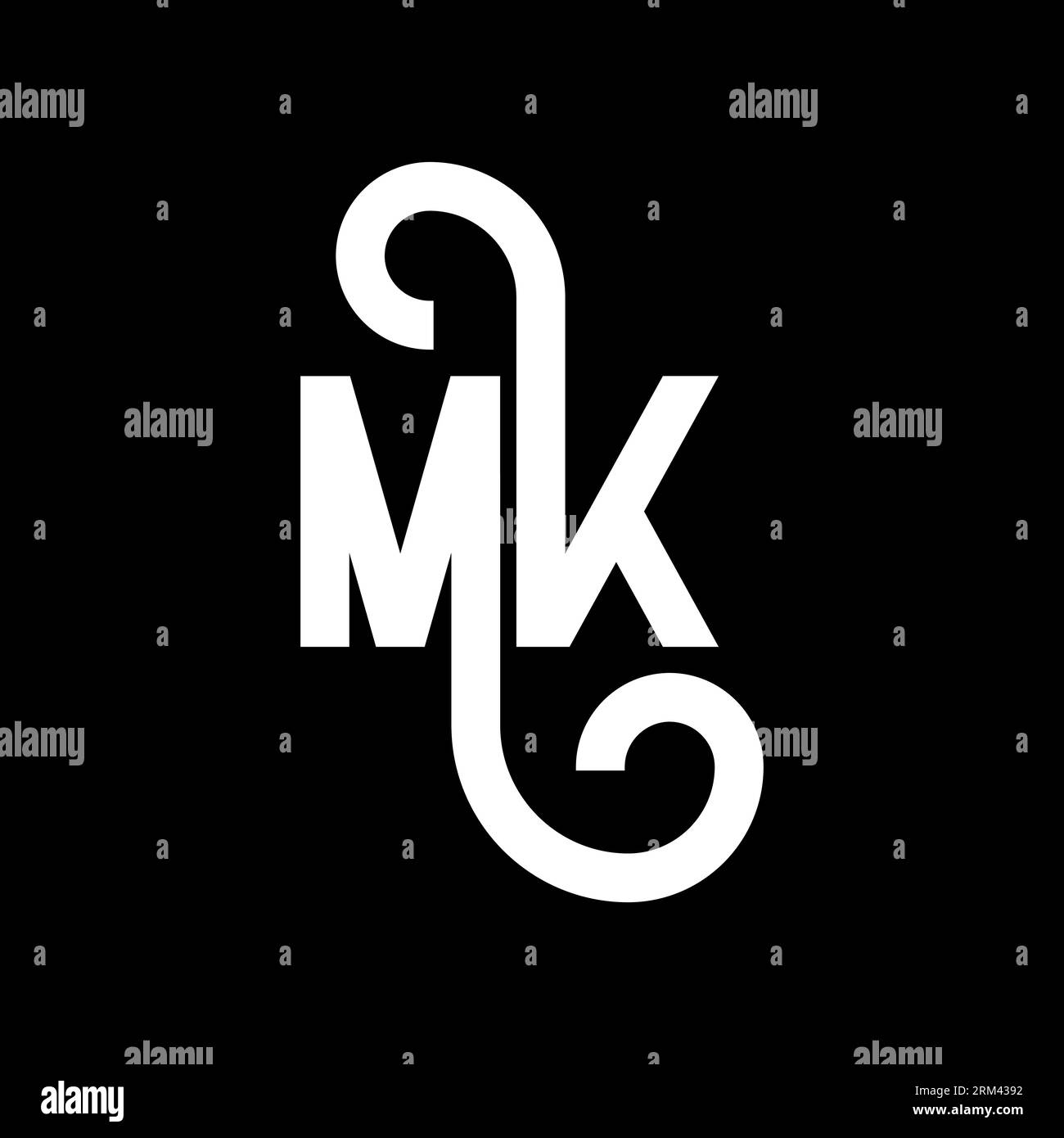 MK Letter Logo Design. Initial letters MK logo icon. Abstract letter MK ...