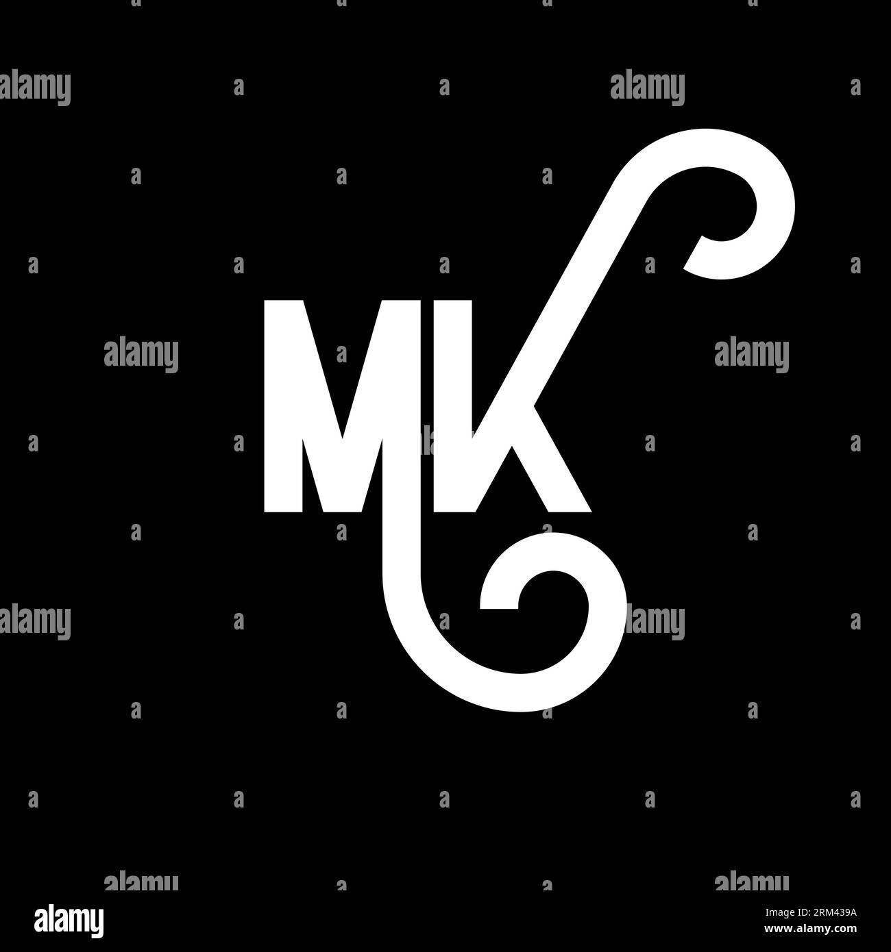 MK Letter Logo Design. Initial letters MK logo icon. Abstract letter MK ...