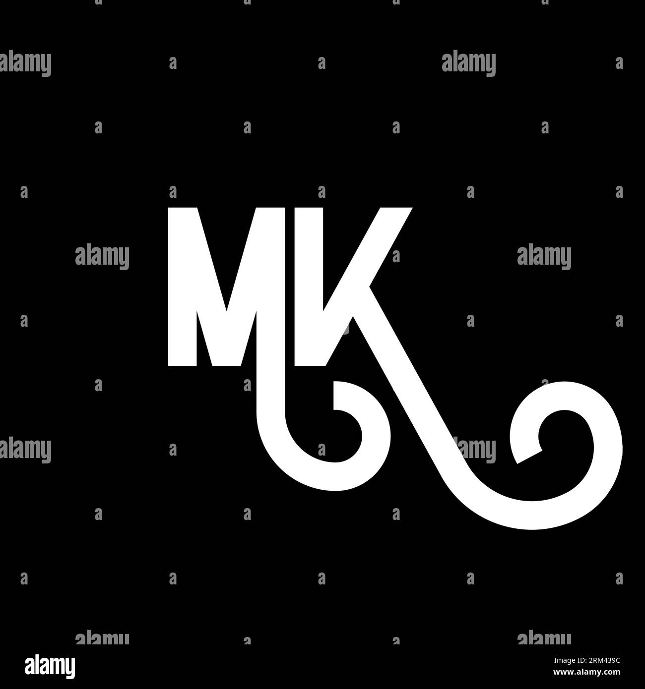 MK Letter Logo Design. Initial letters MK logo icon. Abstract letter MK ...