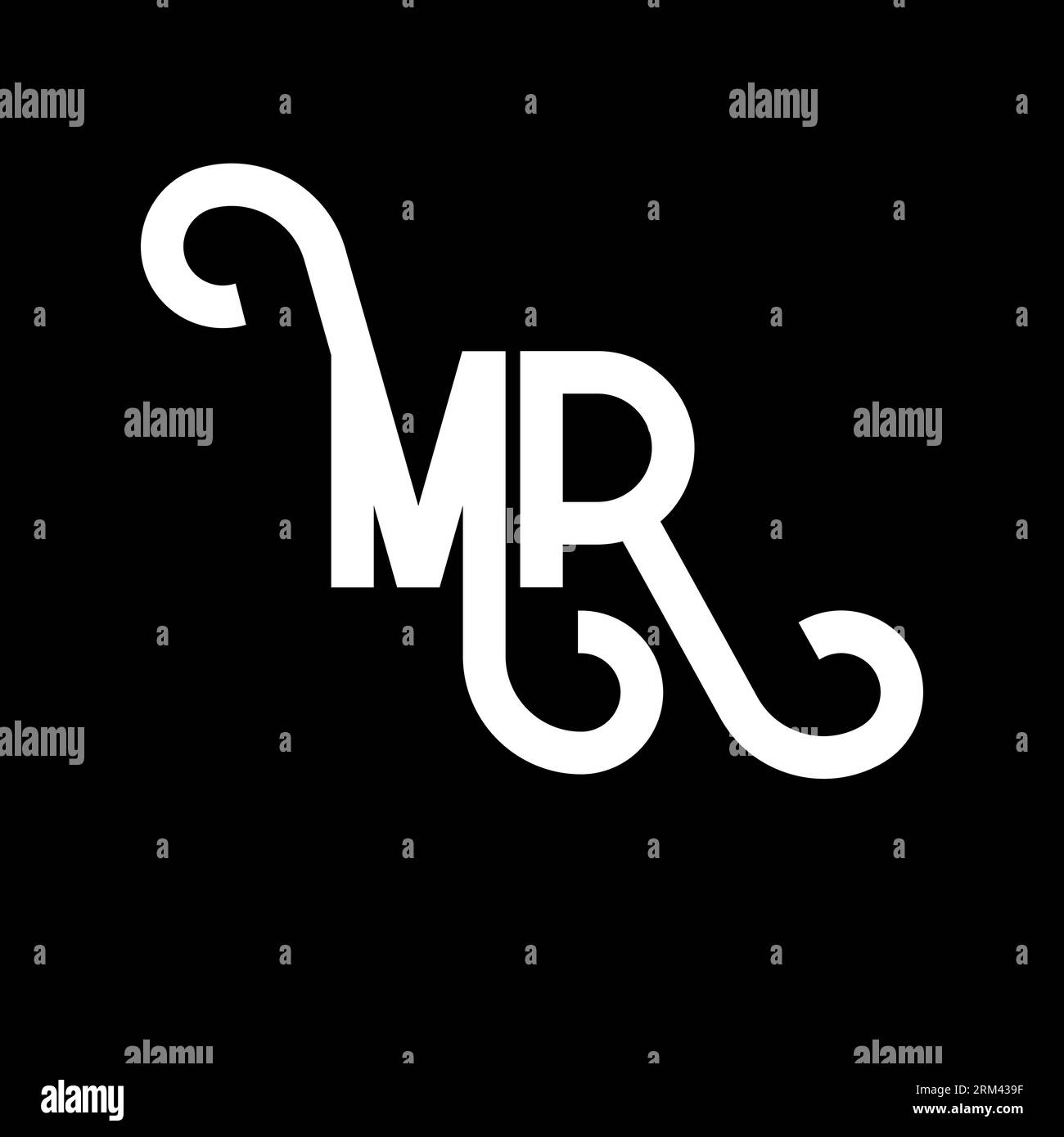 MR Letter Logo Design. Initial letters MR logo icon. Abstract letter MR ...
