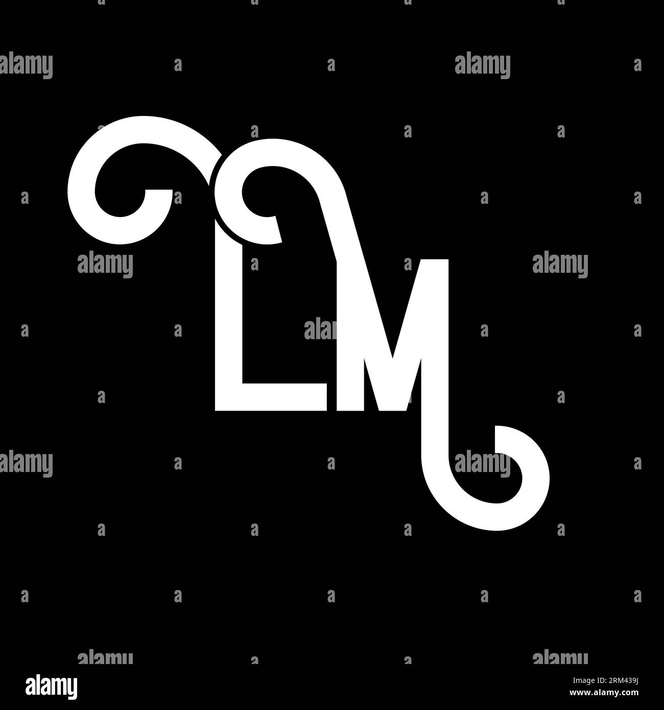 LM Letter Logo Design. Initial letters LM logo icon. Abstract letter LM ...