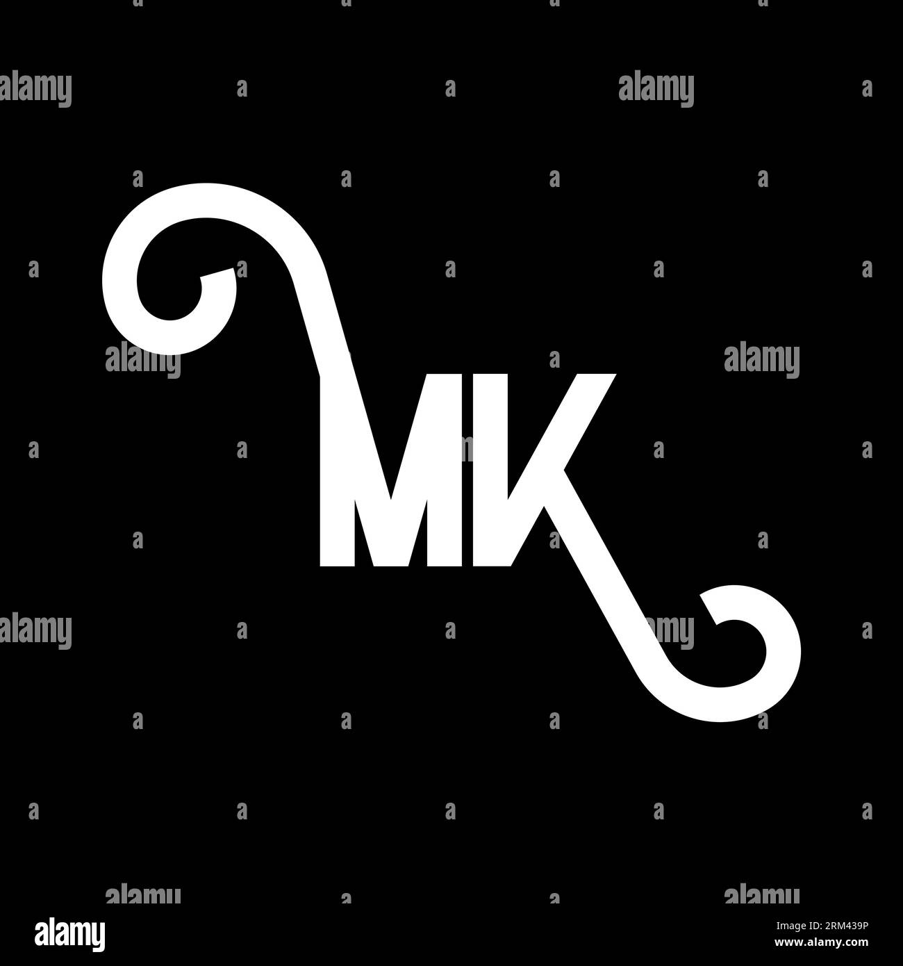 MK Letter Logo Design. Initial letters MK logo icon. Abstract letter MK ...