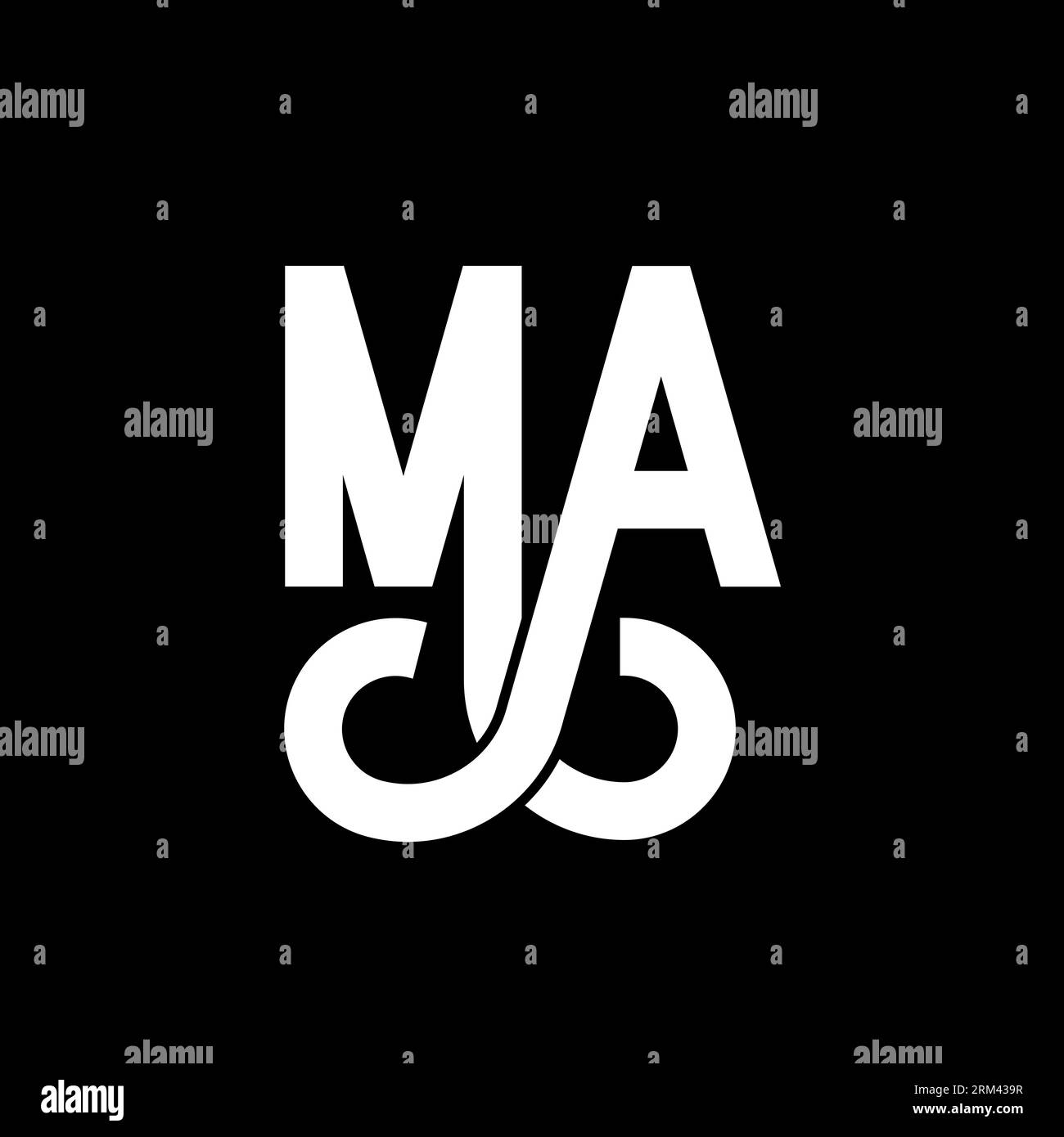 MA Letter Logo Design. Initial letters MA logo icon. Abstract letter MA ...