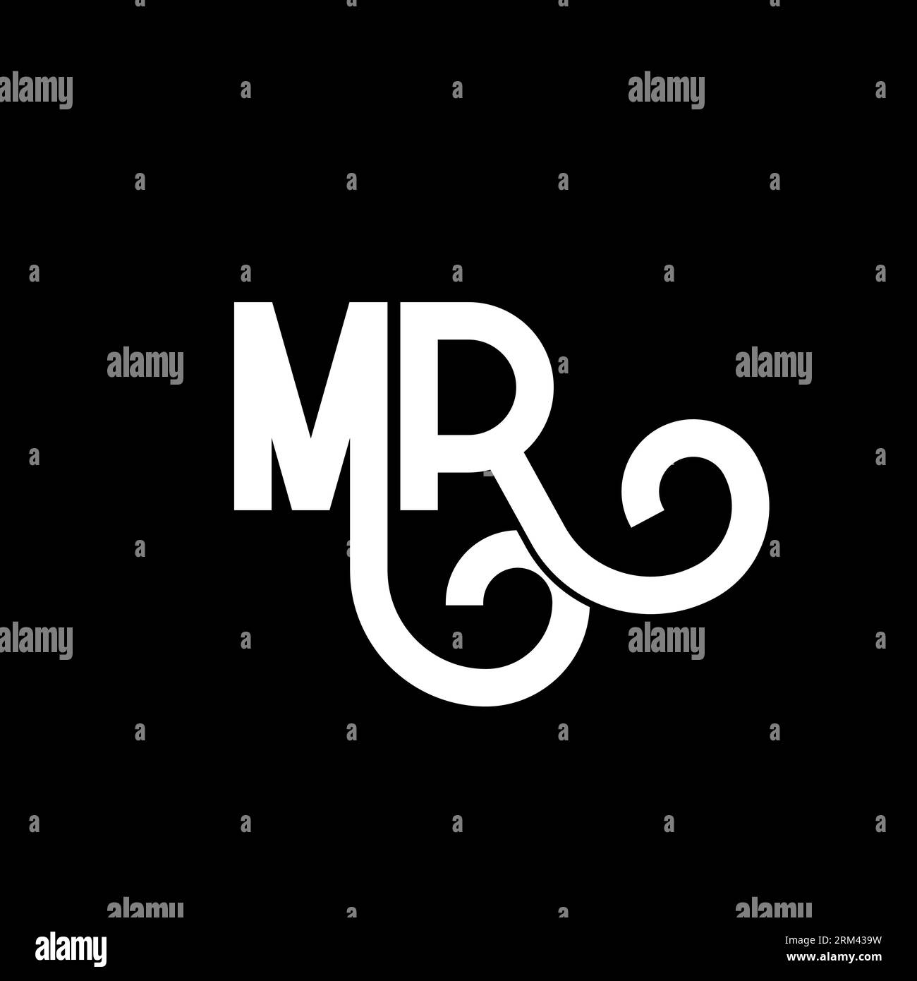 MR Letter Logo Design. Initial letters MR logo icon. Abstract letter MR ...