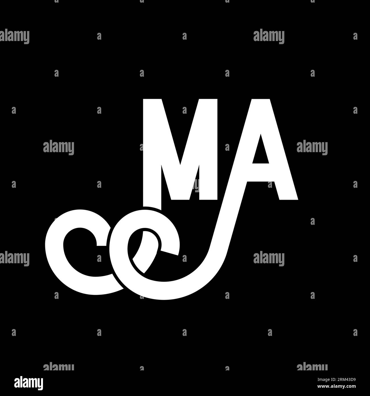 MA Letter Logo Design. Initial letters MA logo icon. Abstract letter MA ...