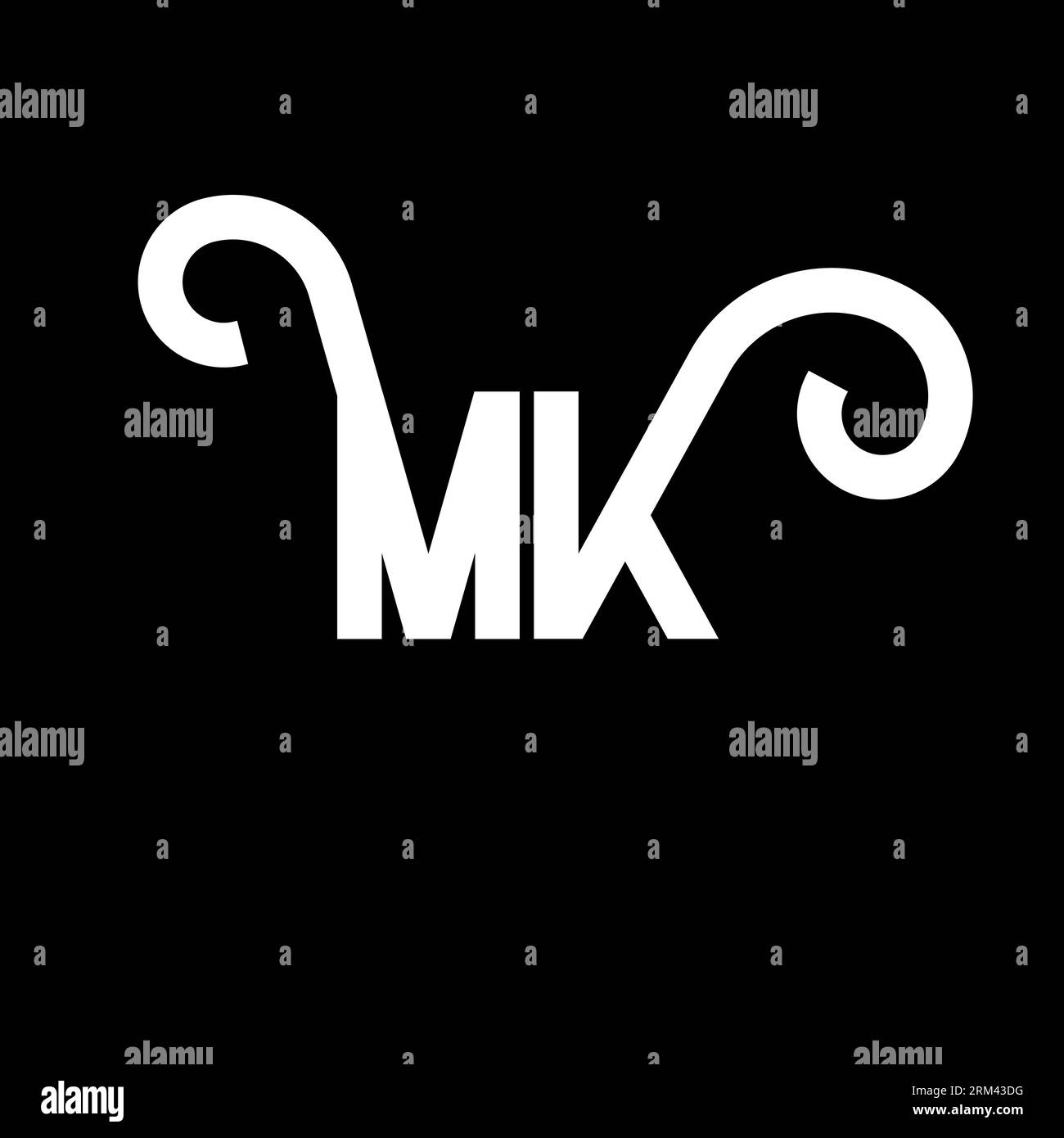 MK Letter Logo Design. Initial letters MK logo icon. Abstract letter MK ...