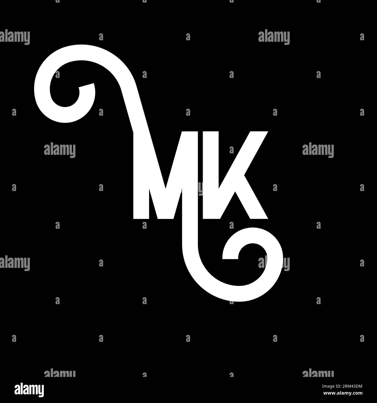 MK Letter Logo Design. Initial letters MK logo icon. Abstract letter MK ...