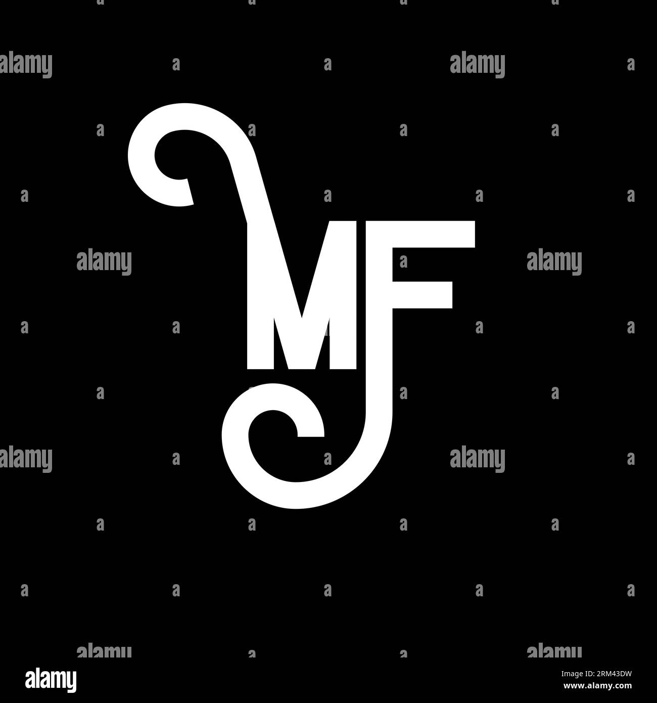 MF Letter Logo Design. Initial letters MF logo icon. Abstract letter MF ...