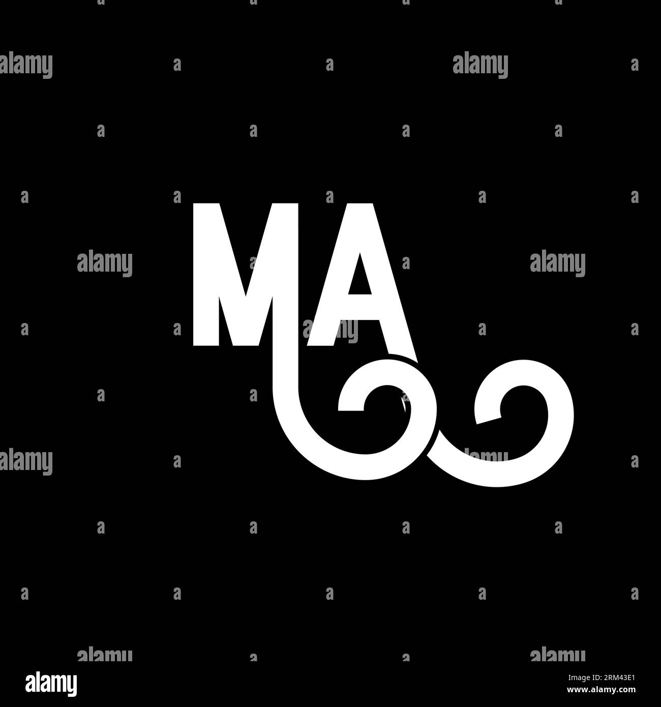 MA Letter Logo Design. Initial letters MA logo icon. Abstract letter MA ...