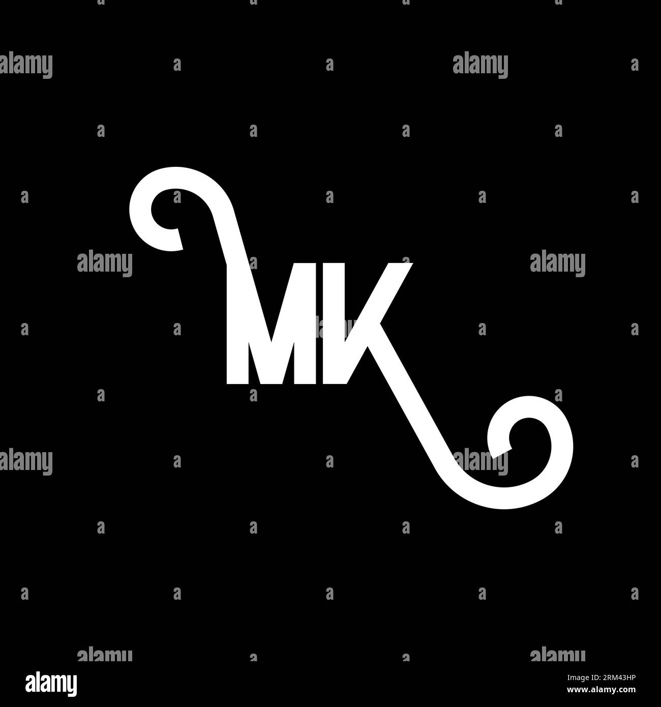MK Letter Logo Design. Initial letters MK logo icon. Abstract letter MK ...