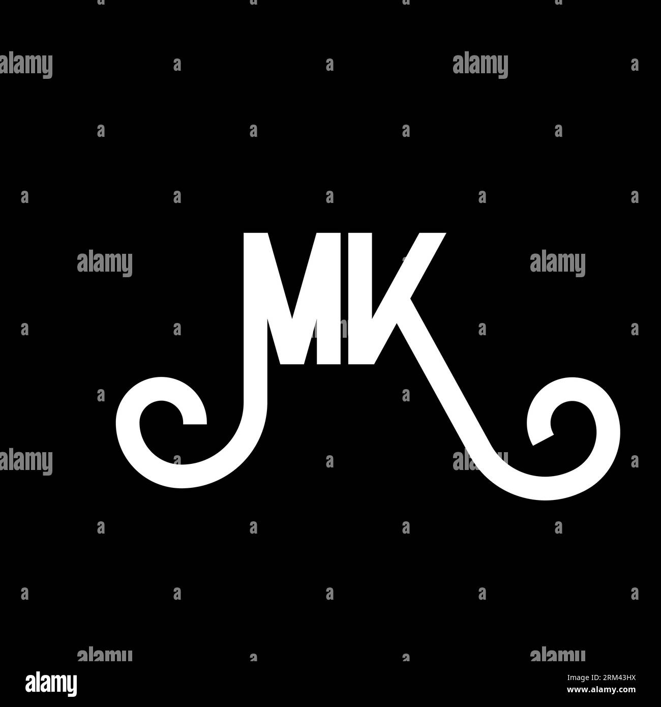 MK Letter Logo Design. Initial letters MK logo icon. Abstract letter MK ...