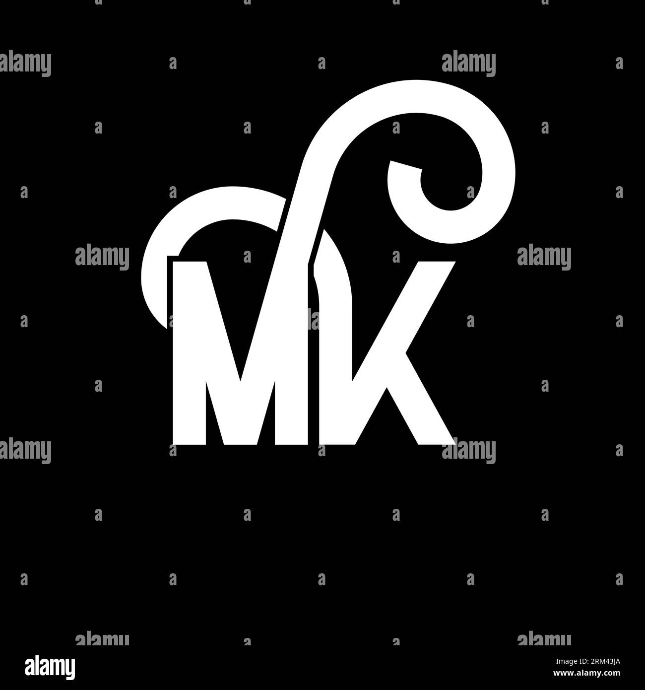 MK Letter Logo Design. Initial letters MK logo icon. Abstract letter MK ...