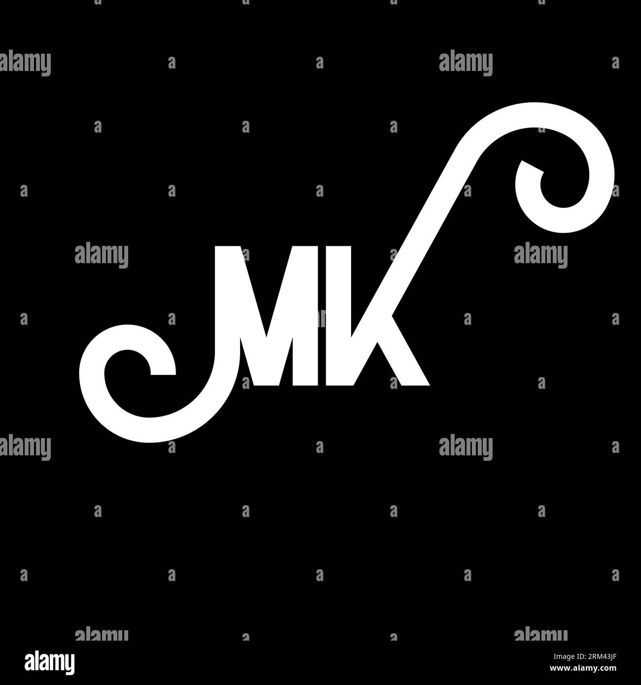MK Letter Logo Design. Initial letters MK logo icon. Abstract letter MK ...
