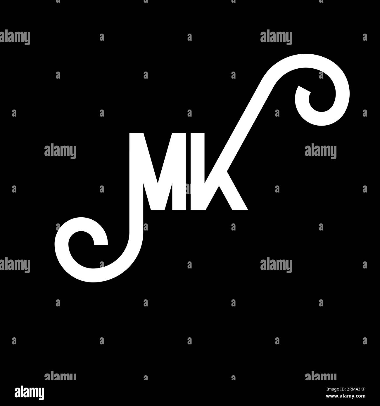 MK Letter Logo Design. Initial letters MK logo icon. Abstract letter MK ...