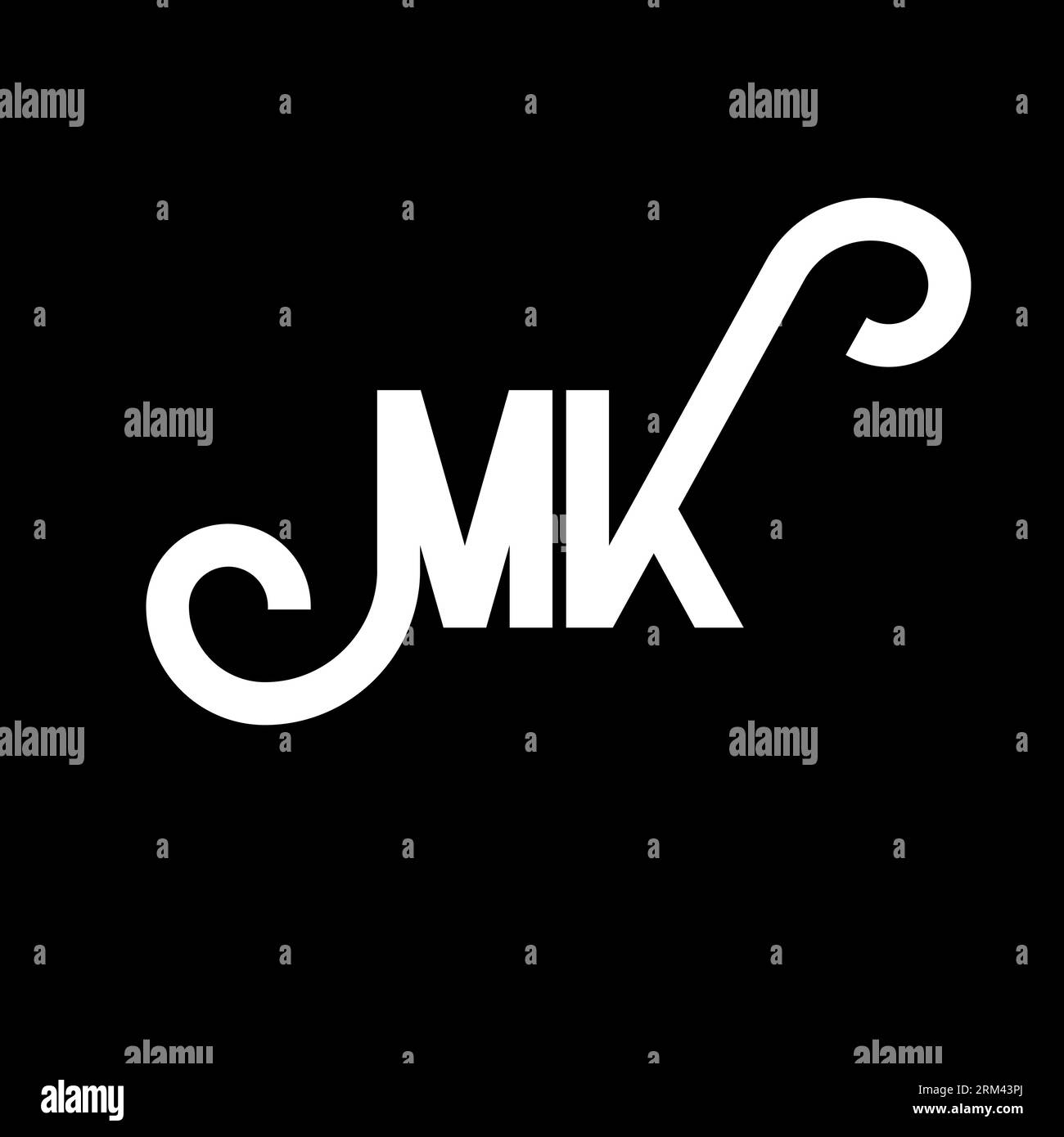 MK Letter Logo Design. Initial letters MK logo icon. Abstract letter MK ...