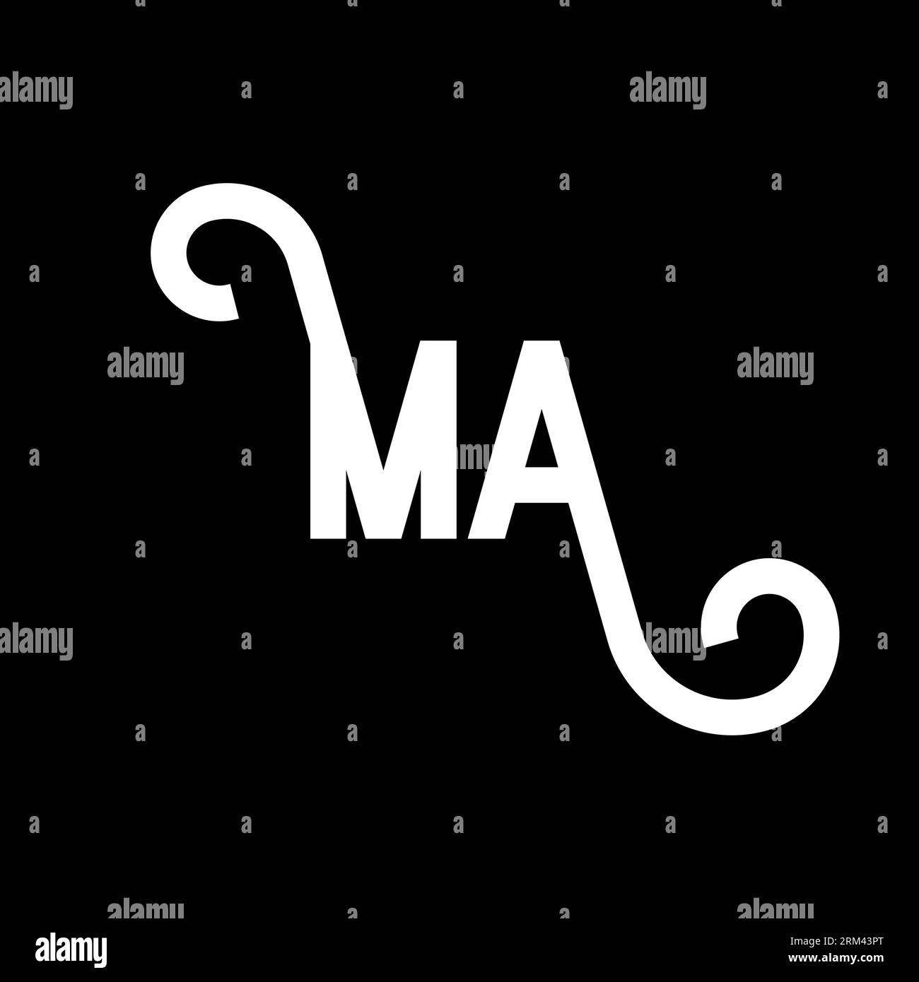 MA Letter Logo Design. Initial letters MA logo icon. Abstract letter MA ...