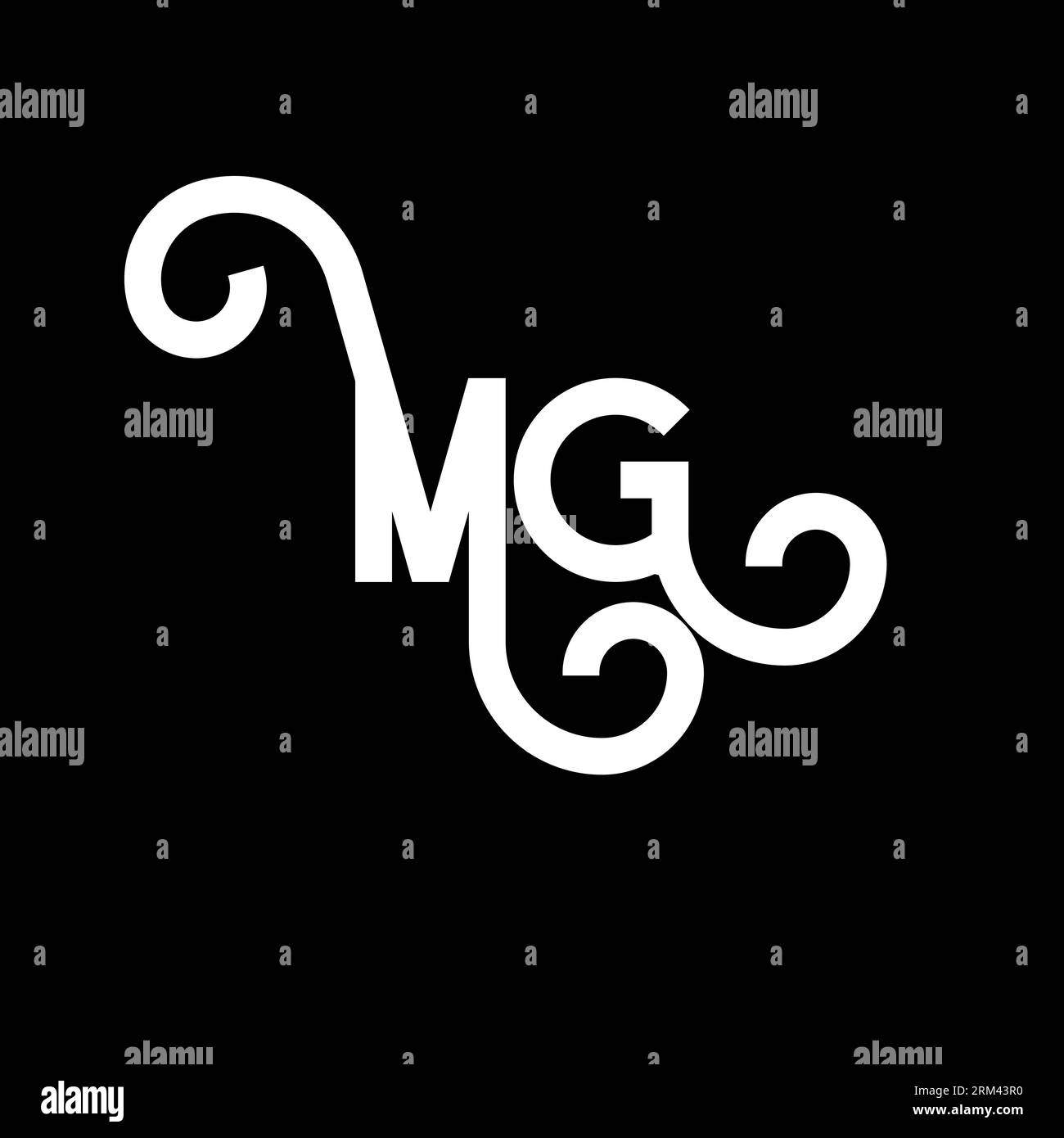 MG Letter Logo Design. Initial letters MG logo icon. Abstract letter MG ...