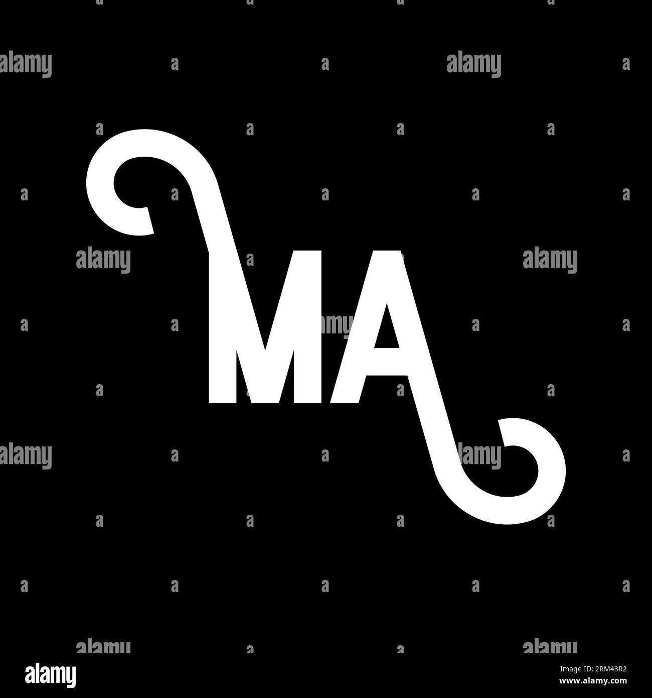 MA Letter Logo Design. Initial letters MA logo icon. Abstract letter MA ...