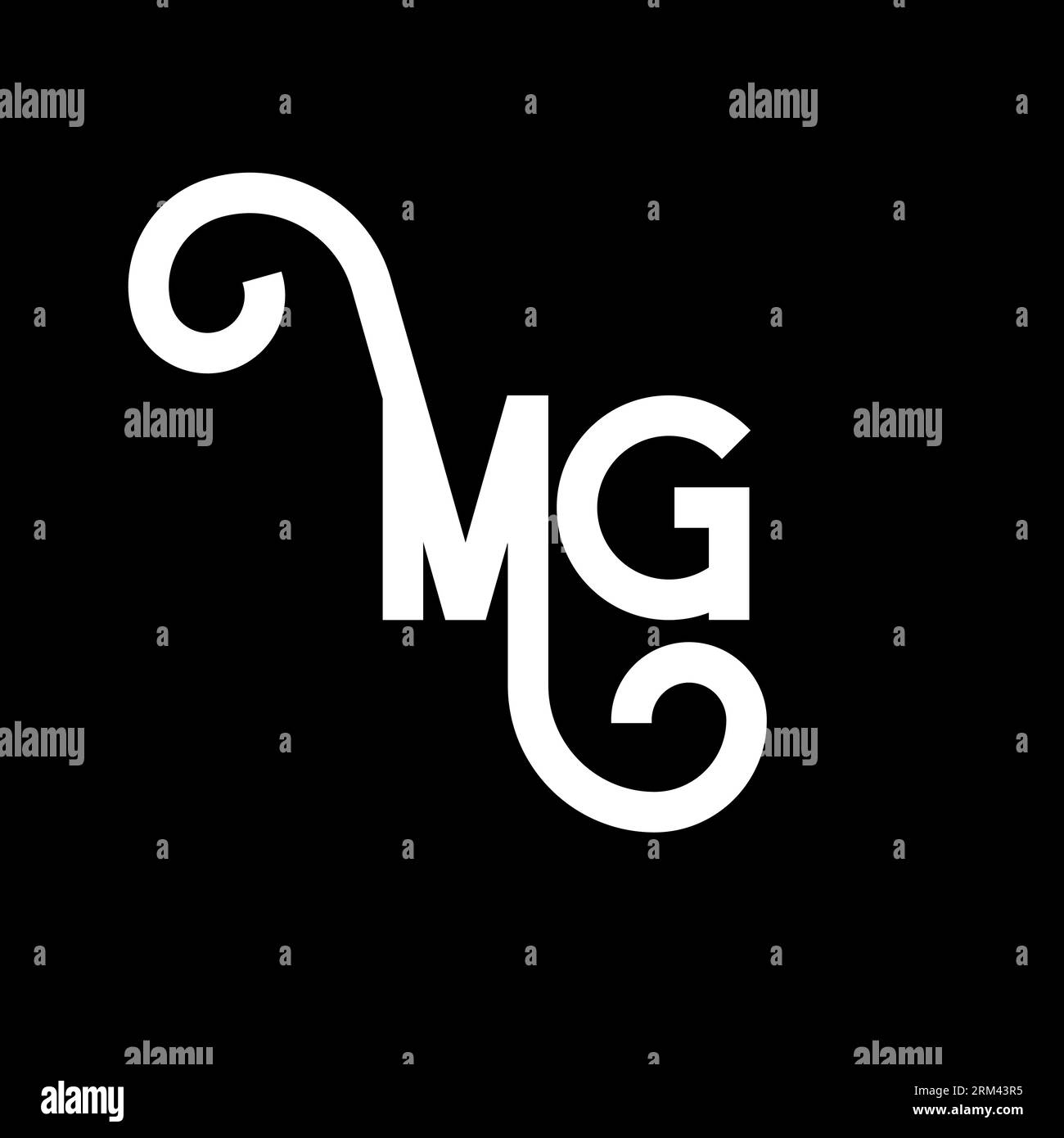 MG Letter Logo Design. Initial letters MG logo icon. Abstract letter MG ...