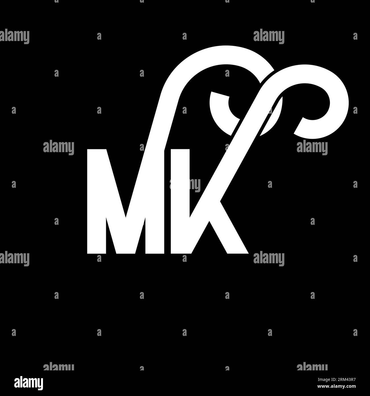 MK Letter Logo Design. Initial letters MK logo icon. Abstract letter MK ...