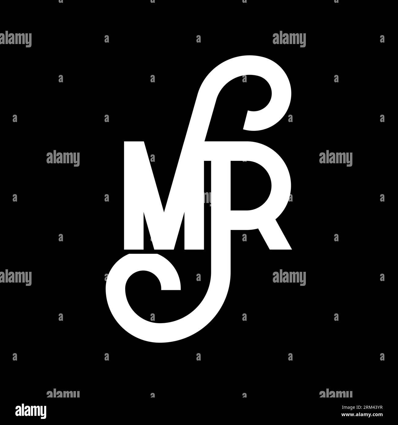 MR Letter Logo Design. Initial letters MR logo icon. Abstract letter MR ...