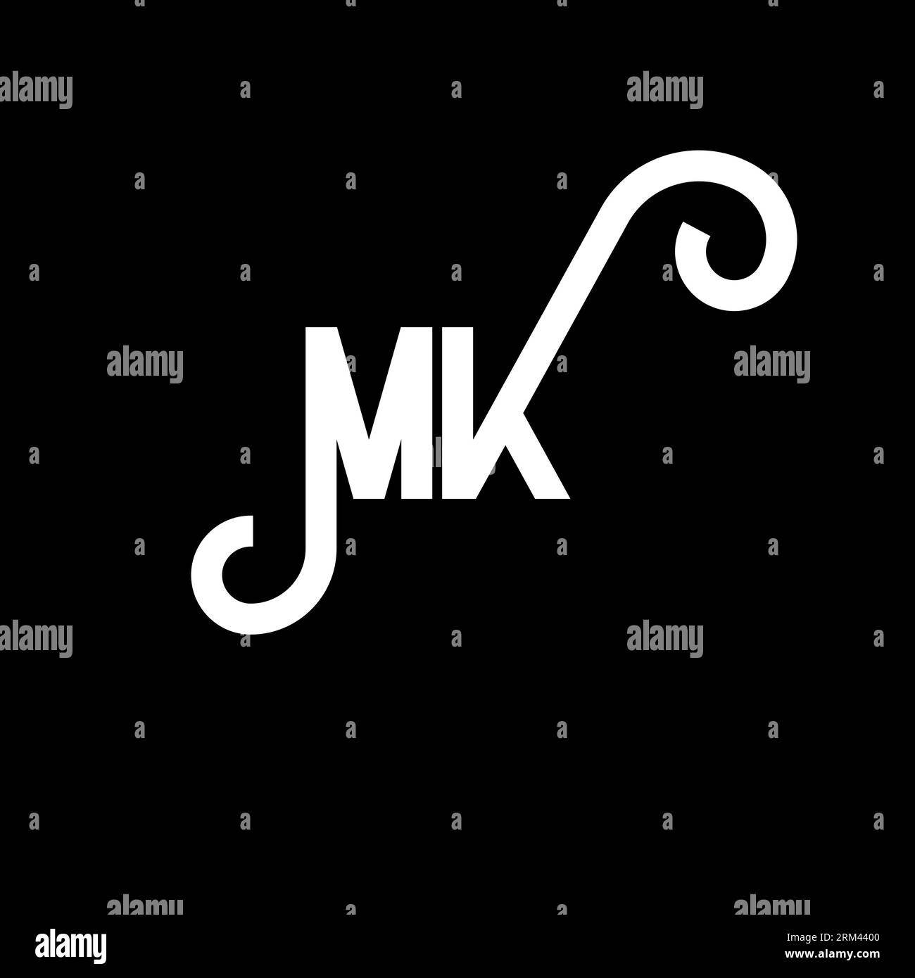 MK Letter Logo Design. Initial letters MK logo icon. Abstract letter MK ...