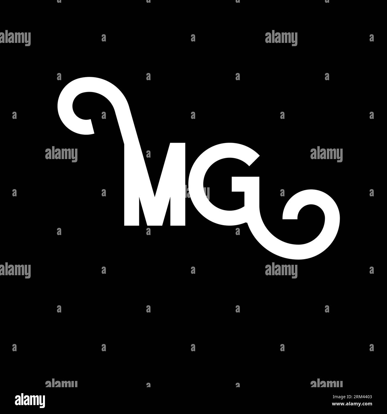 MG Letter Logo Design. Initial letters MG logo icon. Abstract letter MG ...