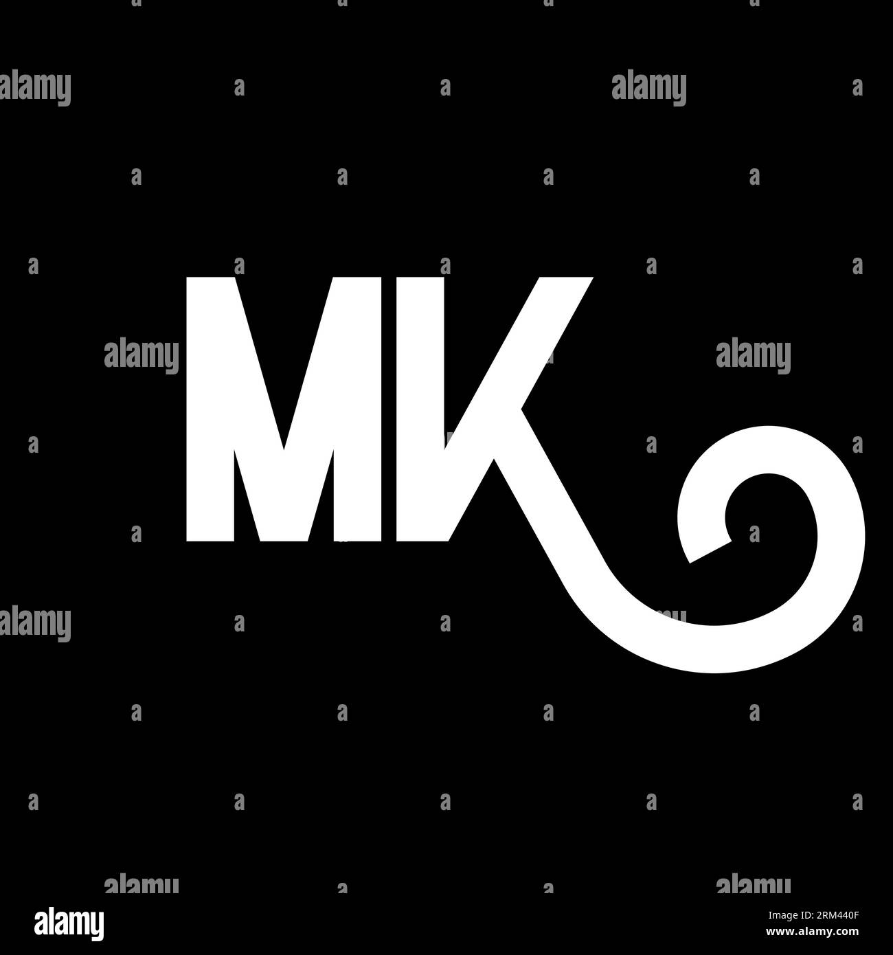 MK Letter Logo Design. Initial letters MK logo icon. Abstract letter MK ...
