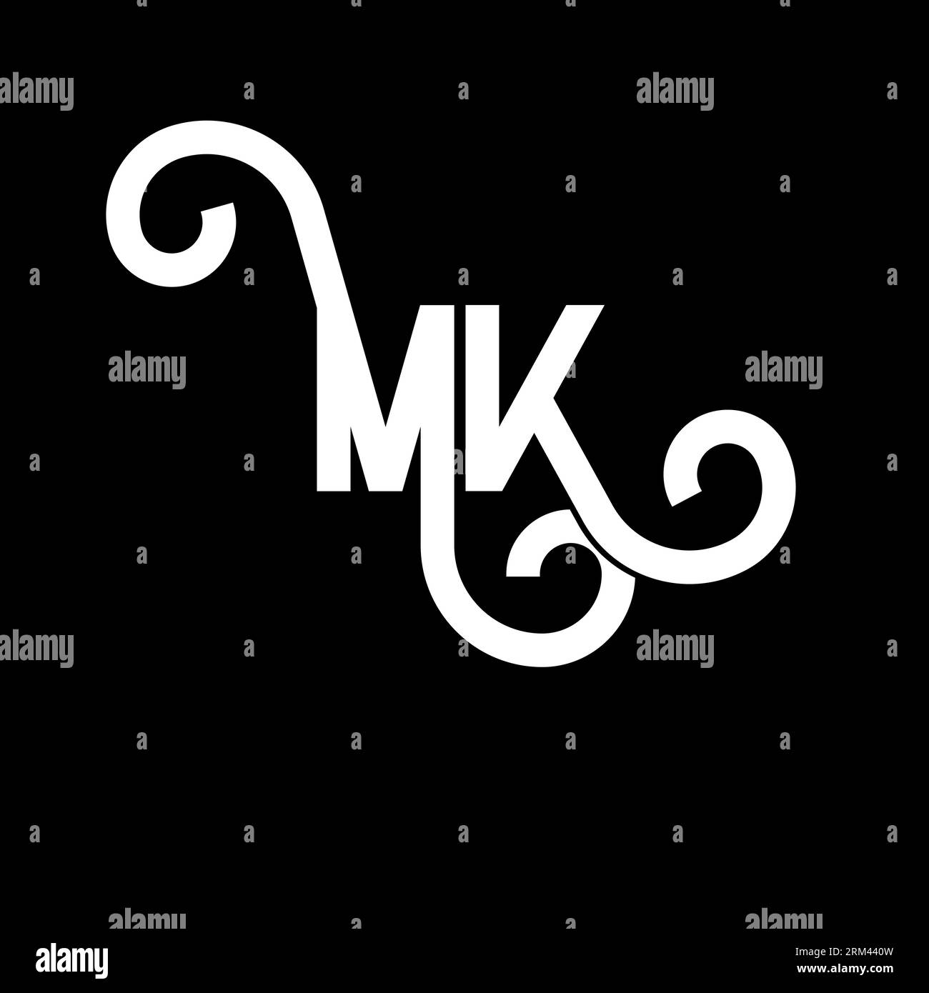 MK Letter Logo Design. Initial letters MK logo icon. Abstract letter MK ...