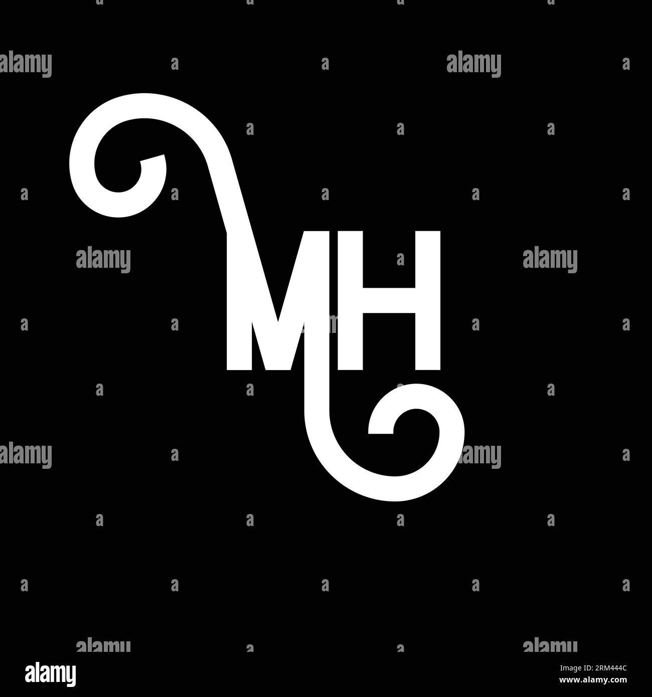 MH Letter Logo Design. Initial letters MH logo icon. Abstract letter MH ...