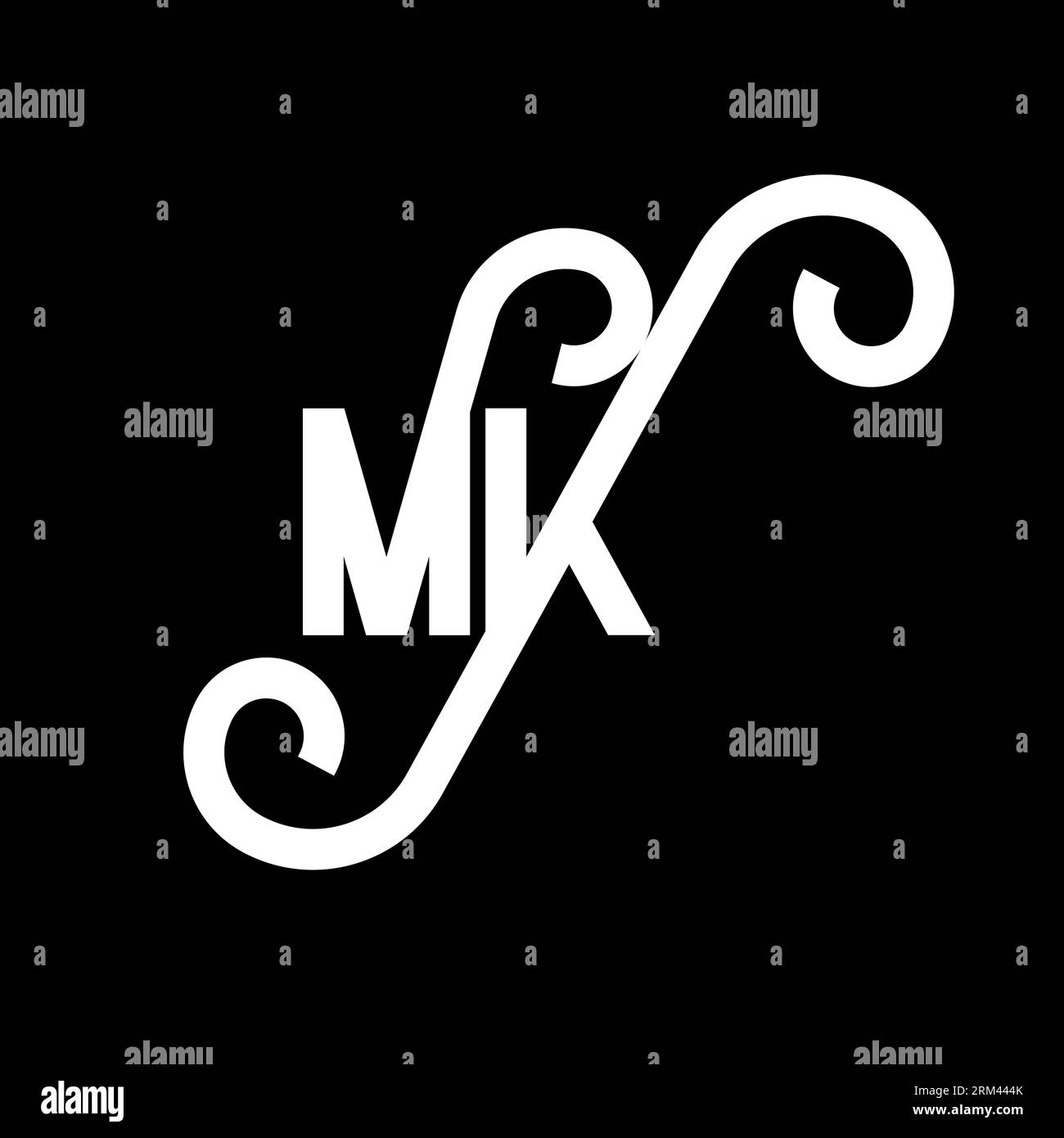 MK Letter Logo Design. Initial letters MK logo icon. Abstract letter MK ...