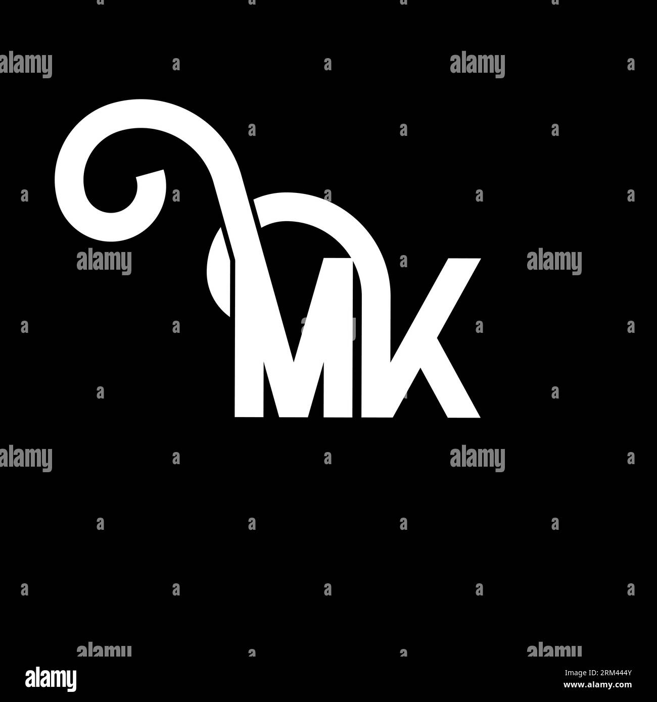 MK Letter Logo Design. Initial letters MK logo icon. Abstract letter MK ...