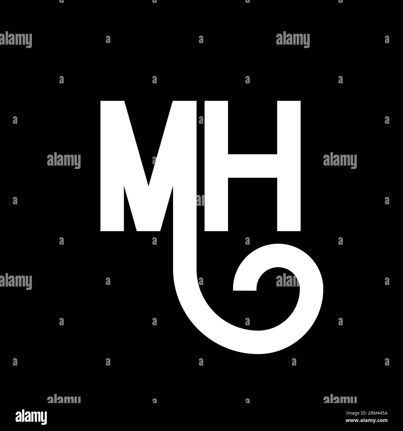 MH Letter Logo Design. Initial letters MH logo icon. Abstract letter MH ...