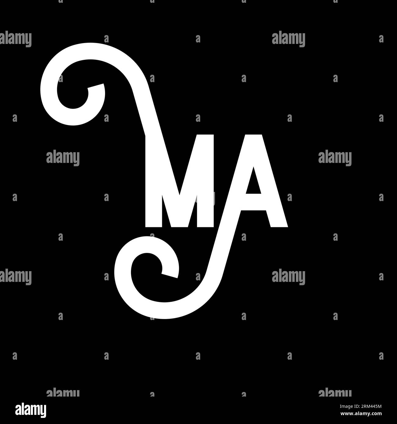 MA Letter Logo Design. Initial letters MA logo icon. Abstract letter MA ...