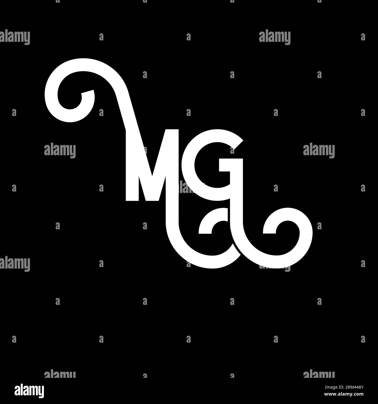 MG Letter Logo Design. Initial letters MG logo icon. Abstract letter MG ...