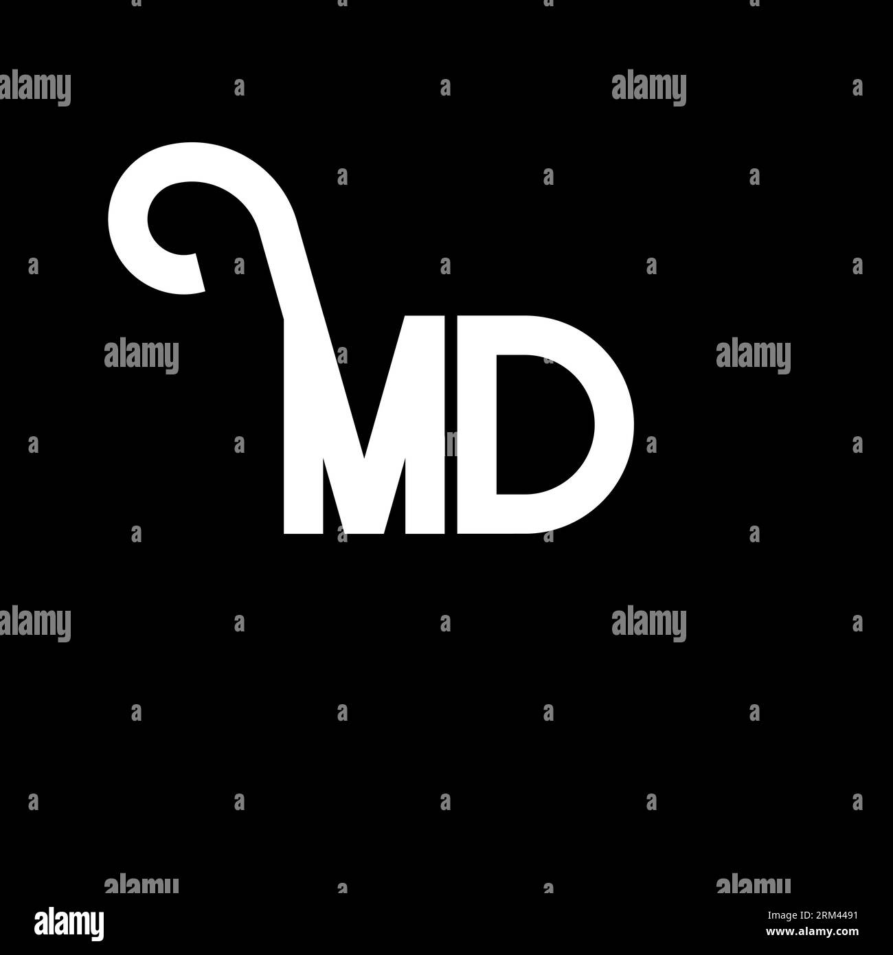 MD Letter Logo Design. Initial letters MD logo icon. Abstract letter MD ...