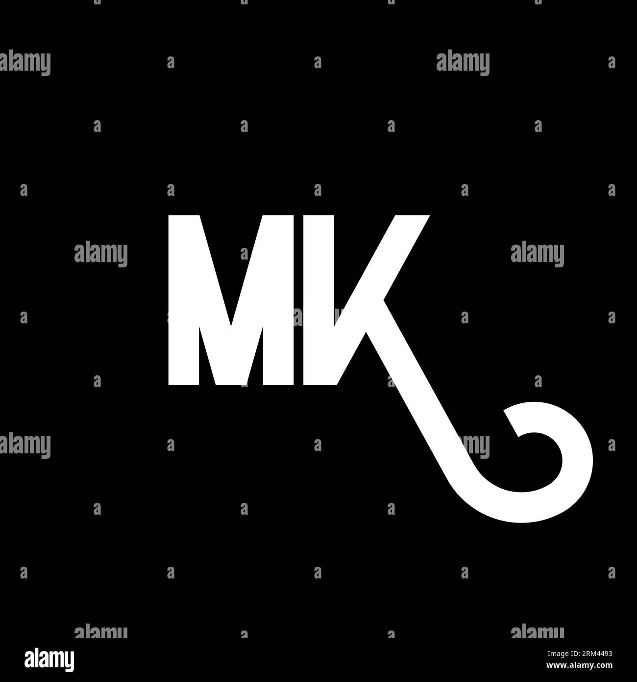 MK Letter Logo Design. Initial letters MK logo icon. Abstract letter MK ...