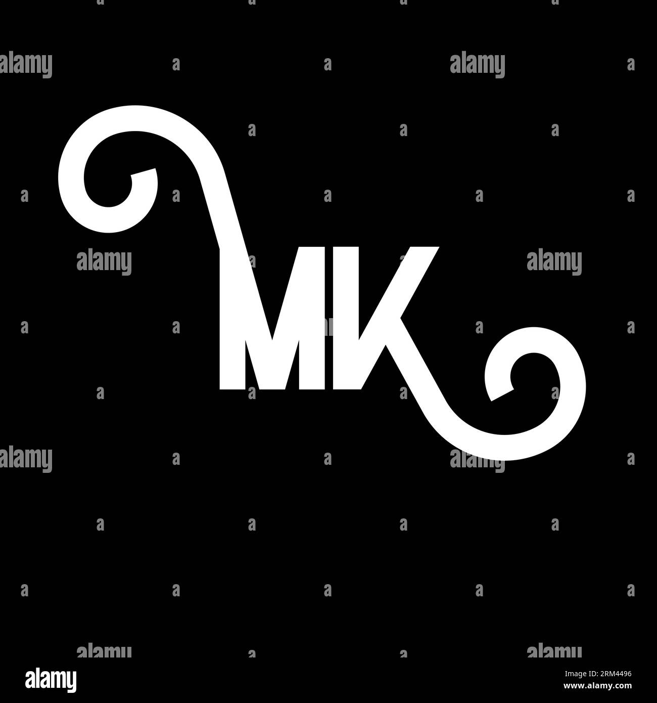 MK Letter Logo Design. Initial letters MK logo icon. Abstract letter MK ...