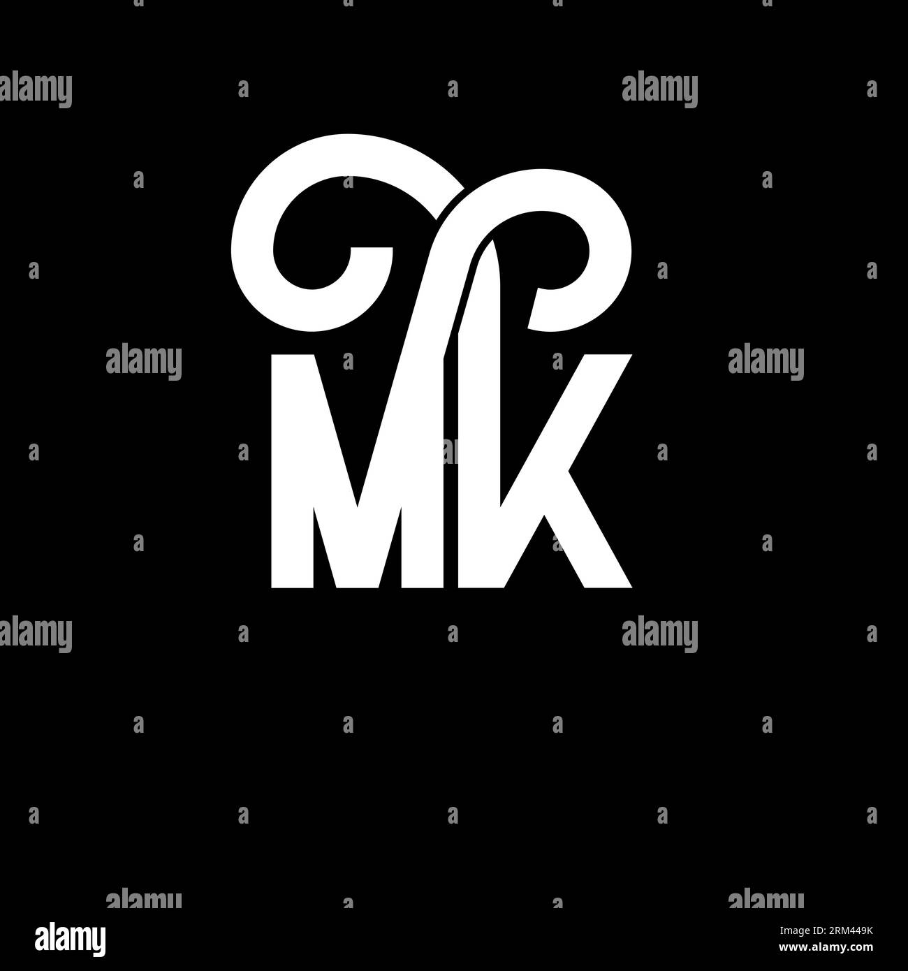 MK Letter Logo Design. Initial letters MK logo icon. Abstract letter MK ...