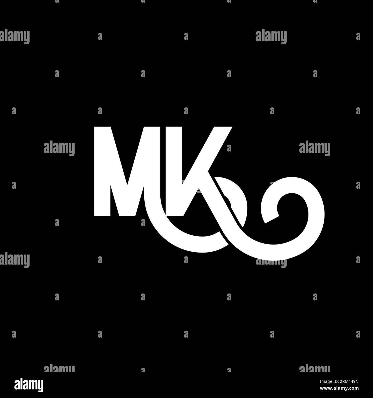 MK Letter Logo Design. Initial letters MK logo icon. Abstract letter MK ...