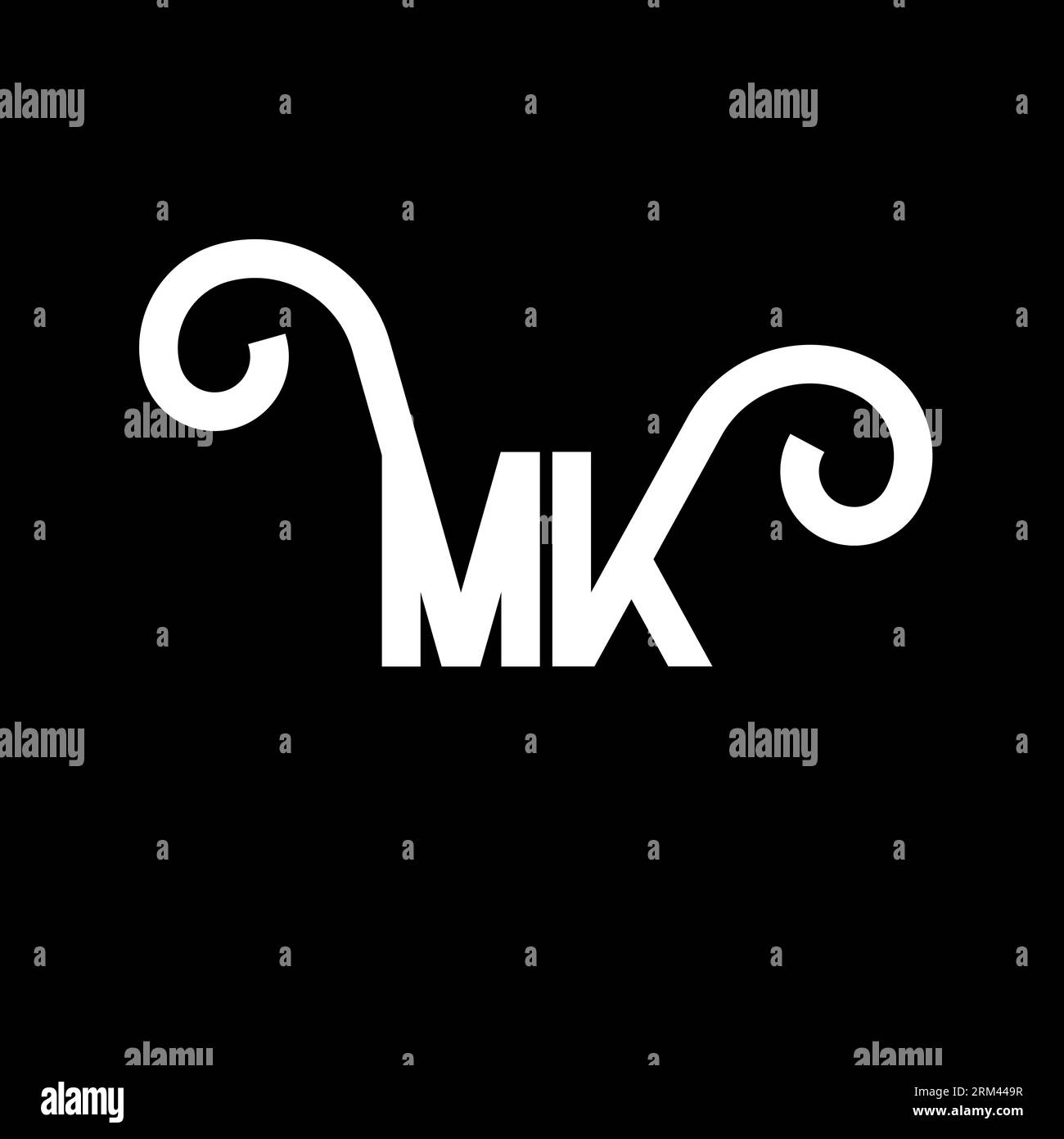 MK Letter Logo Design. Initial letters MK logo icon. Abstract letter MK ...