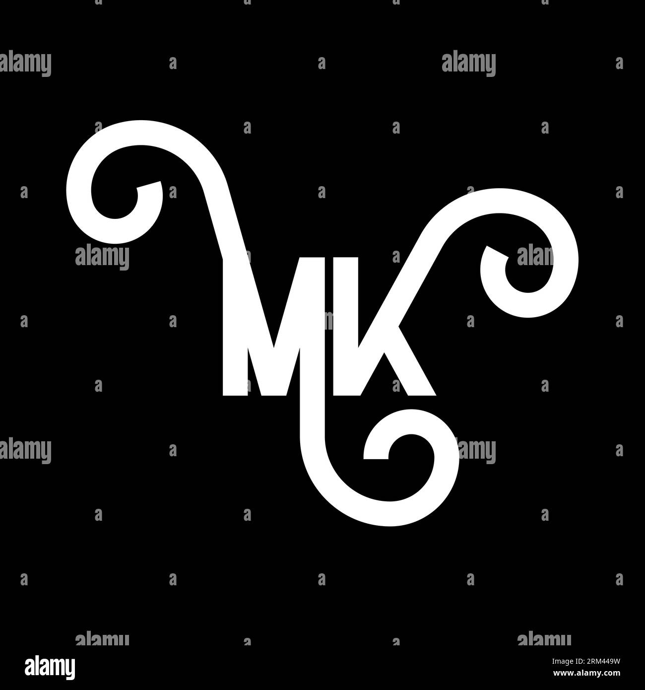 MK Letter Logo Design. Initial letters MK logo icon. Abstract letter MK ...
