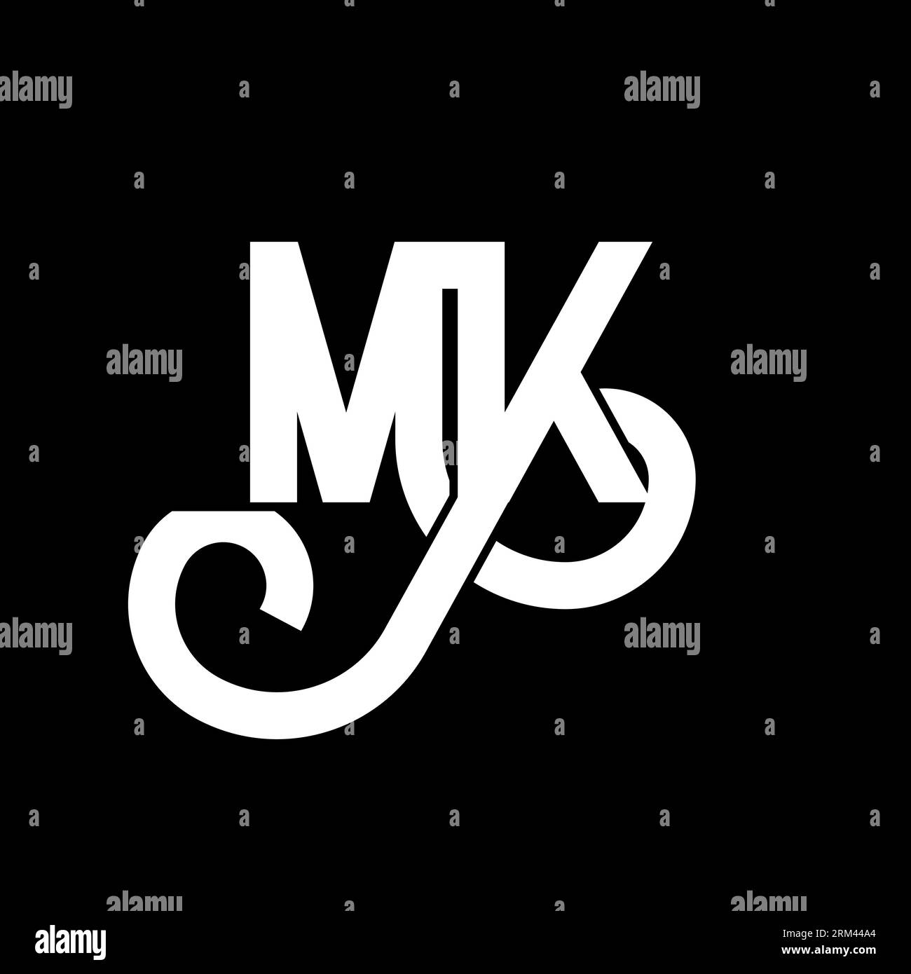 MK Letter Logo Design. Initial letters MK logo icon. Abstract letter MK ...