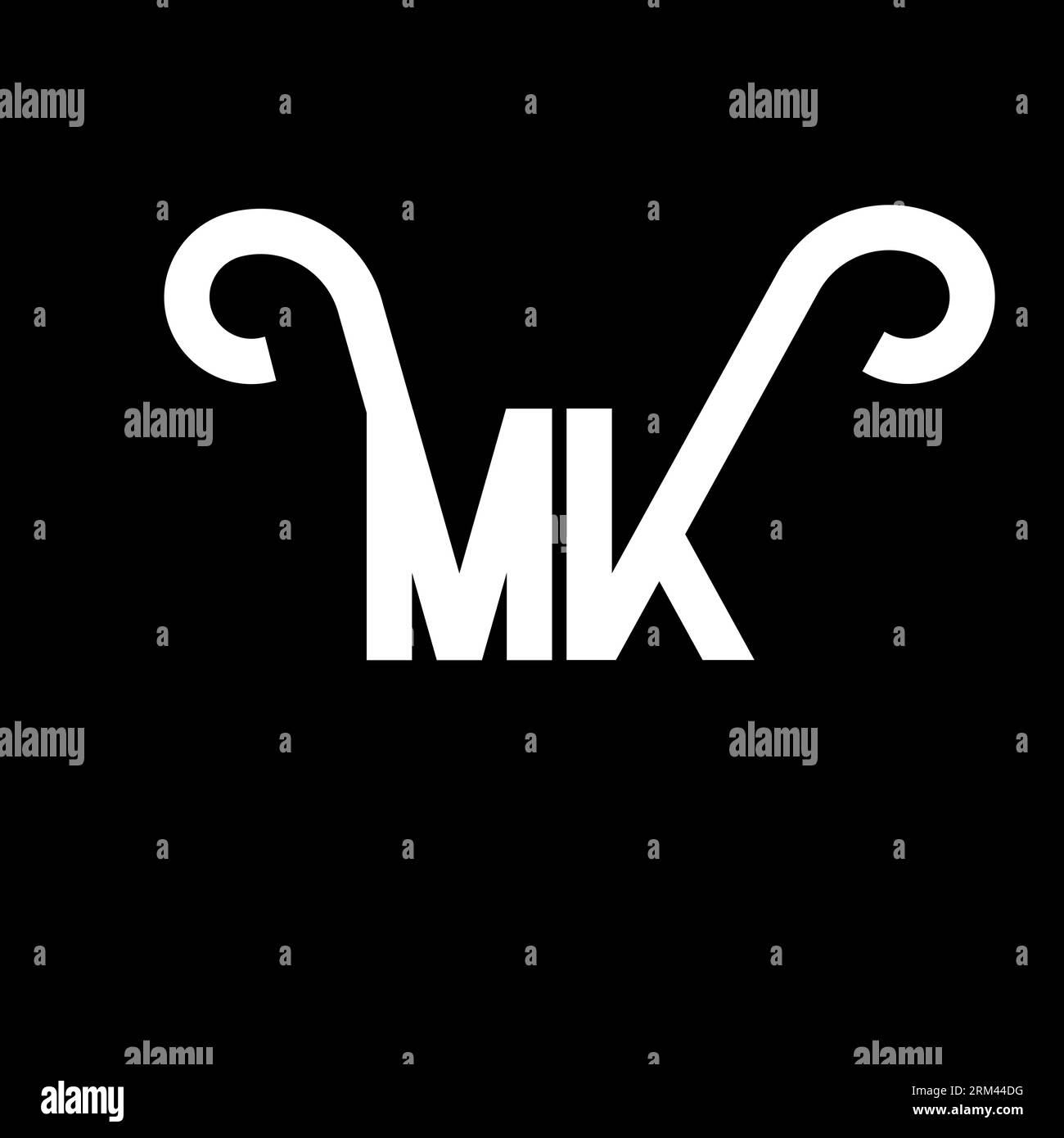 MK Letter Logo Design. Initial letters MK logo icon. Abstract letter MK ...
