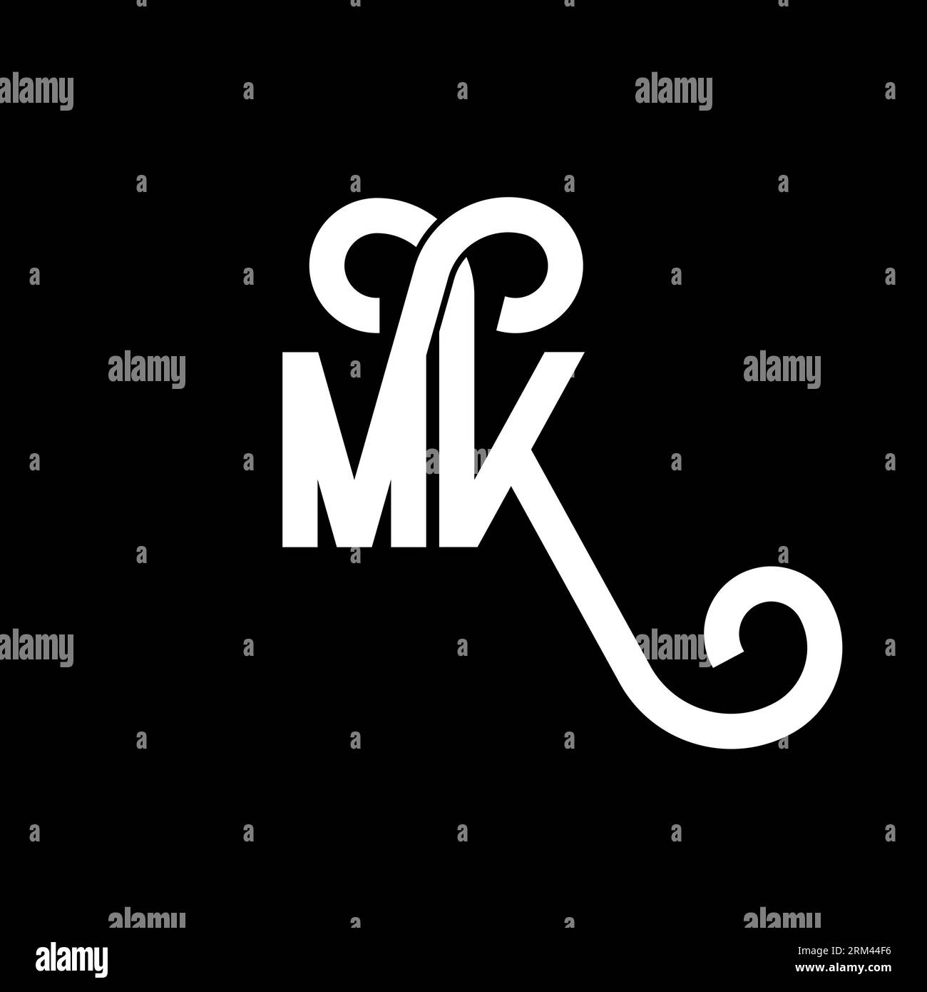 MK Letter Logo Design. Initial letters MK logo icon. Abstract letter MK ...