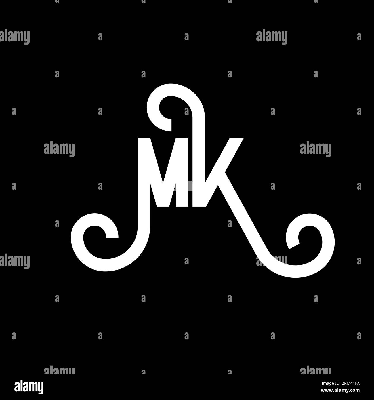 MK Letter Logo Design. Initial letters MK logo icon. Abstract letter MK ...