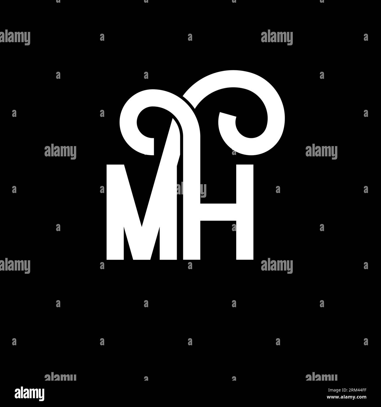 MH Letter Logo Design. Initial letters MH logo icon. Abstract letter MH ...