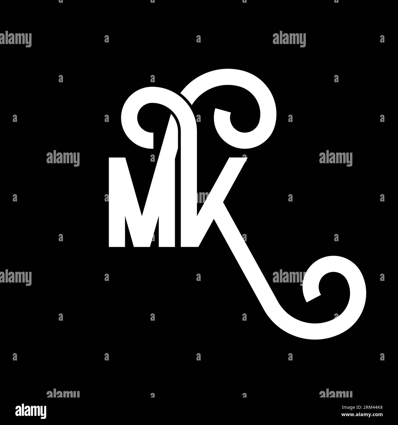 MK Letter Logo Design. Initial letters MK logo icon. Abstract letter MK ...