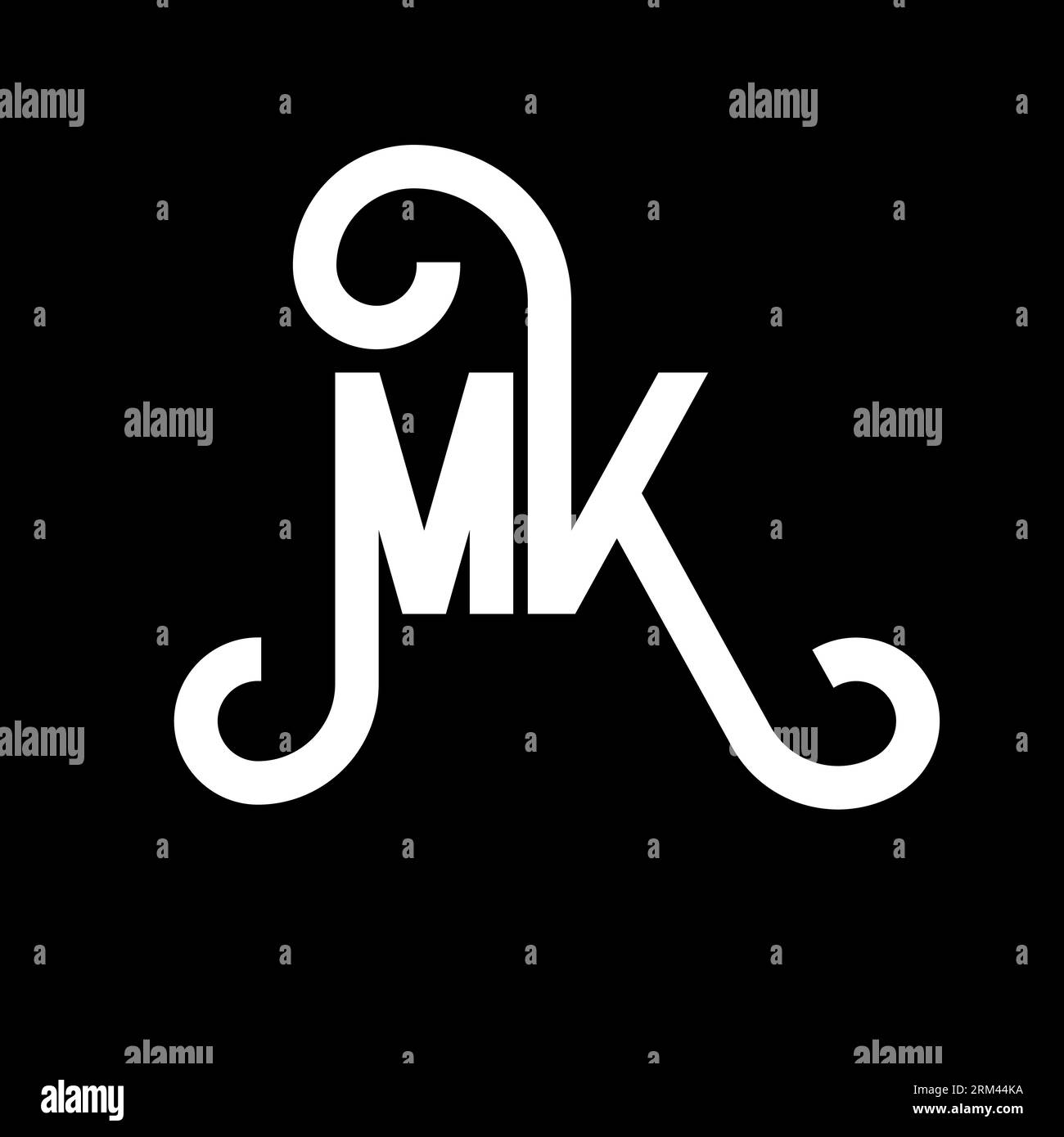 MK Letter Logo Design. Initial letters MK logo icon. Abstract letter MK ...