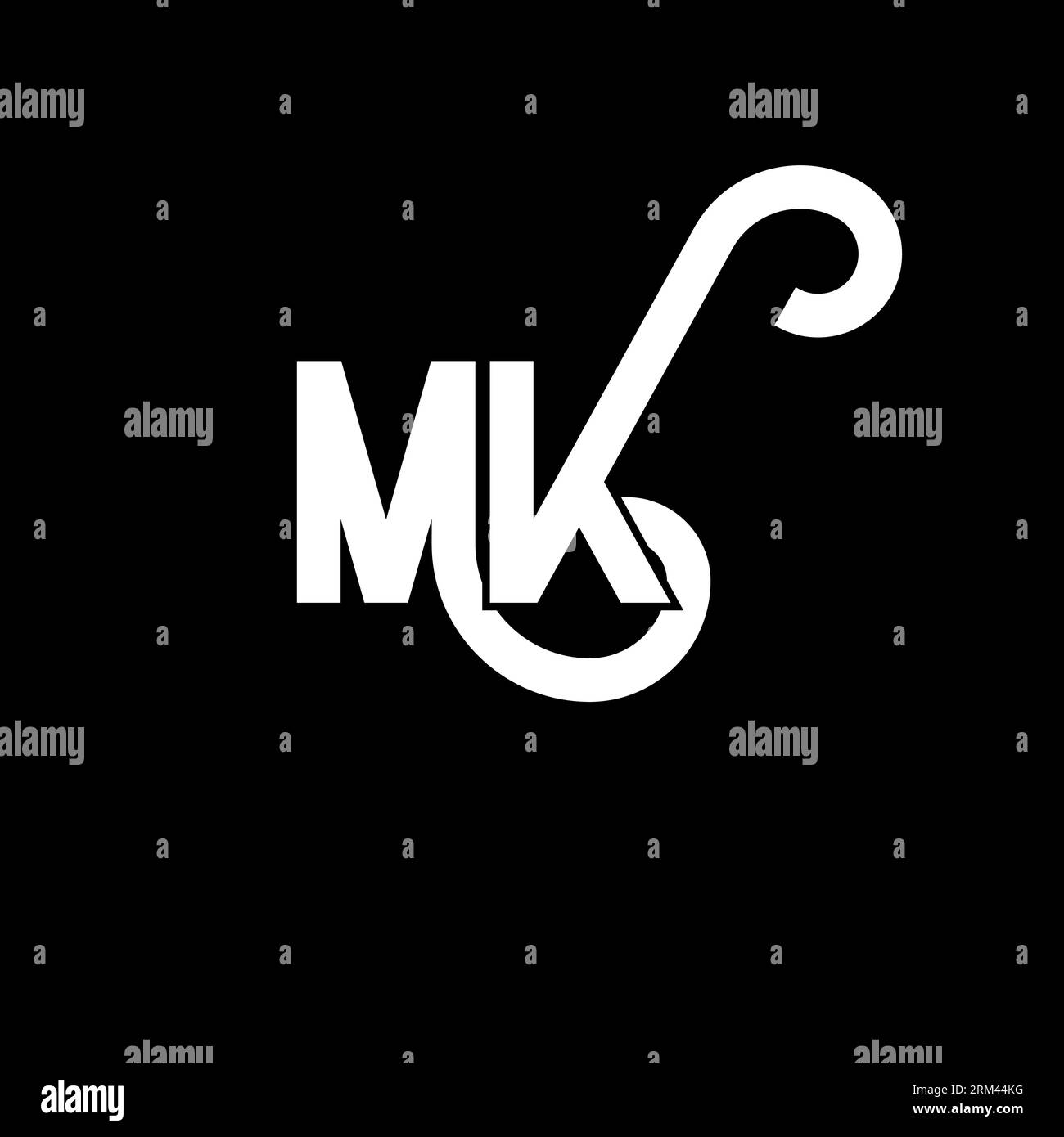 MK Letter Logo Design. Initial letters MK logo icon. Abstract letter MK ...